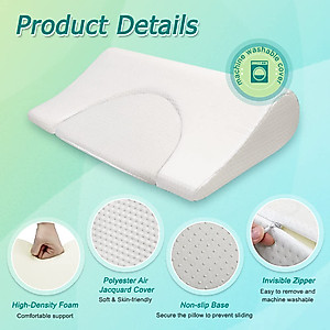 KAAMOS Bedsore Turning Wedge Pillow for Bed Sores Positioning Wedges Medical Pillows for Side Sleeping Pressure Ulcer Cushion Incline Foam Wedge for After Surgery Bedridden Elderly (23.6" Long)