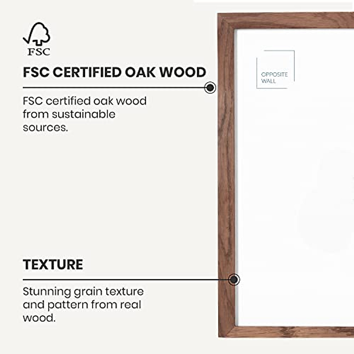 (12x16 in | 31x41 cm) Dark Oak Solid Oak Wood Picture Frame Poster Frame Wall Photo Frame