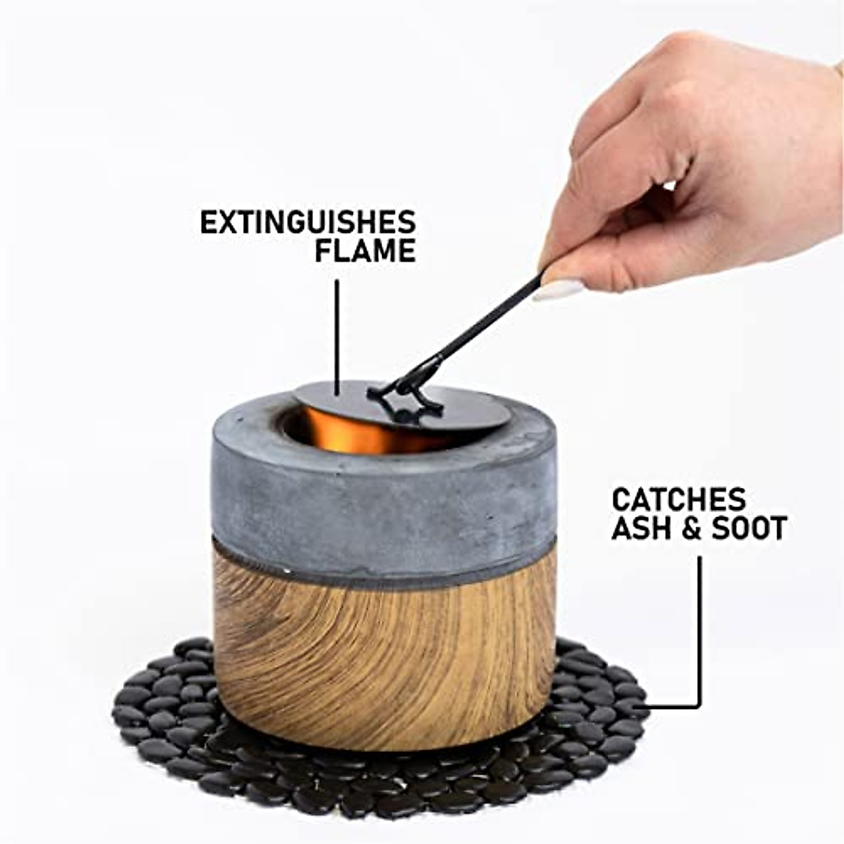 Tabletop Fire Pit for Backyards, Kitchen, & BBQ Parties | Smores Maker Circular Tabletop Indoor Mini Fire Pit | Portable Fire Pit for Camping & Outdoor Trips by Museo Gray