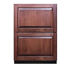 Summit Appliance ADRF244PNR 24" Wide 2-Drawer Refrigerator-Freezer (Panels Not Included); 3.32 cu.ft Capacity; Frost-Free; Temperature and Open Drawer Alarms