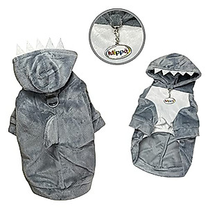 Klippo Dog/Puppy Ultra Soft Shark Hoodie with Fin & Teeth - Shirt/Top/Hoodie/Costume/Shark (X-Small)