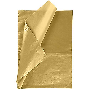 RUSPEPA Gift Wrapping Tissue Paper - Metallic Gold Tissue Paper for DIY Crafts,Pack Bags - 19.5 x 27.5 inches -25 Sheets