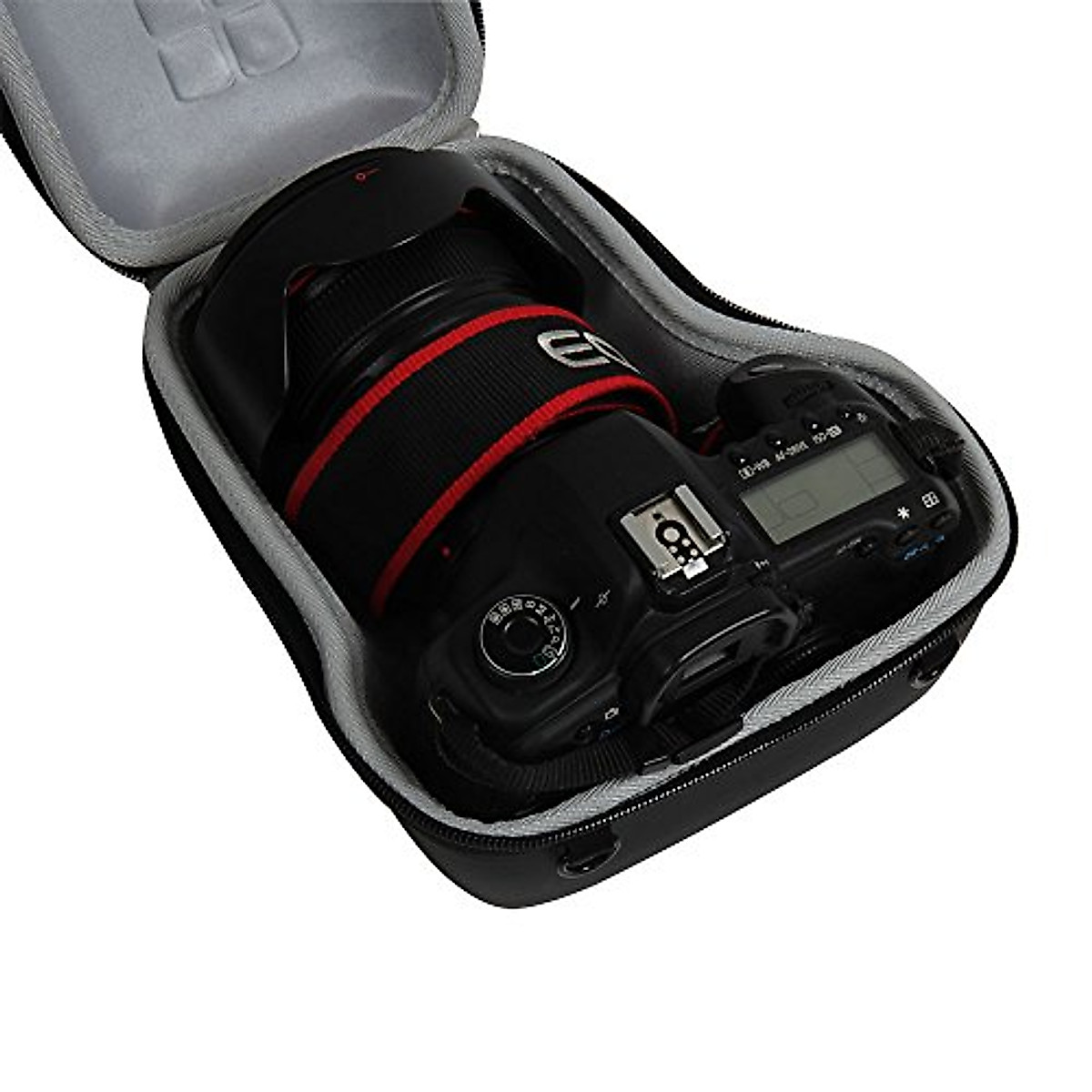 Fits Canon EOS 7D 6D 5D Mark II III IV 5DS R EF 24-105mm f/4 F4 L is USM EF 24-70mm f/2.8L II USM DSLR Lens Kit EVA Hard Storage Carrying Travel Case Cover Bag by Hermitshell