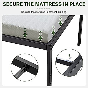 IMUsee Heavy Duty Twin Size Platform Bed Frame with 18 inch Large Under Bed Storage Space, Sturdy Metal Frame/Mattress Foundation/No Box Spring Needed/Easy Assembly/Noise-Free