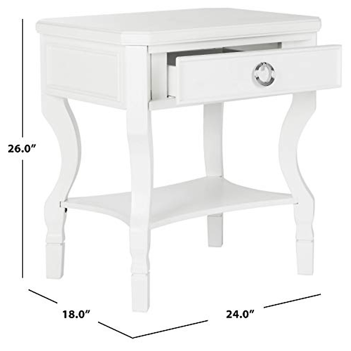 Safavieh Home Collection Alaia White 1-Drawer Nightstand