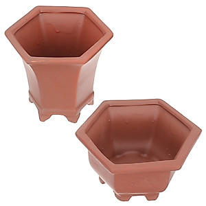 YARNOW Terra Cotta Pots 4pcs Planting Plant Office Pottery Desk Terracotta Flower Small Drainage Favor Ceramic Plants Bonsai Pots Wedding Flowerpot Clay Indoor Planters Hexagon Chinese Orchid Pots