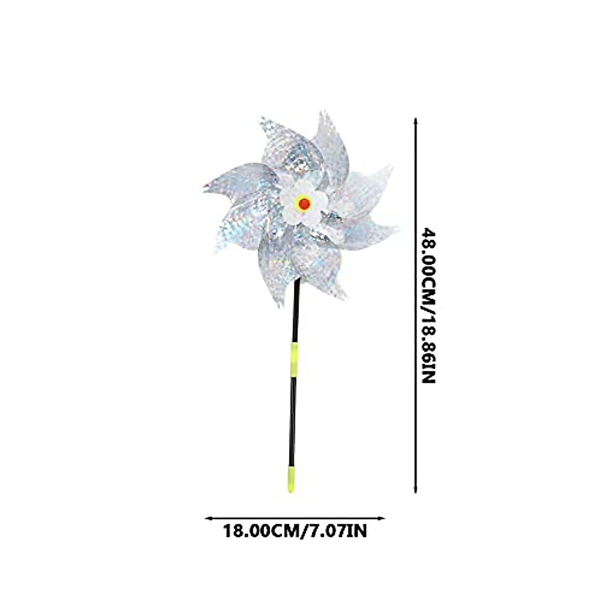 generic 4 Pcs Anti- bird Reflective Pinwheels Radiant Bird Blinder Bird Deterrent Garden Spinner Effectively Keep Birds Away for Yard Garden Farm