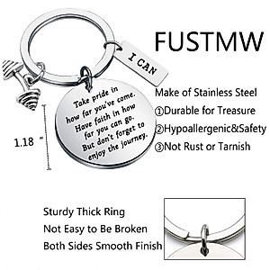 FUSTMW Fitness Gifts Bodybuilder Keychain Dumbbell Gifts Fitness Trainer Gift Gym Workout Jewelry for Fitness Instructor Gift