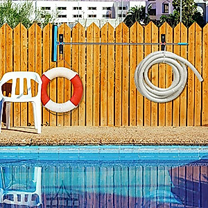 wihxd Upgraded Pool Pole Hanger, Steel Pool Poles Hook, Heavy Duty Pool Equipment Hooks Pool Hooks for Pole Skimmer Leaf Rake Net Brushes Vacuum Hose Garden Tool & Swimming Pool Accessories