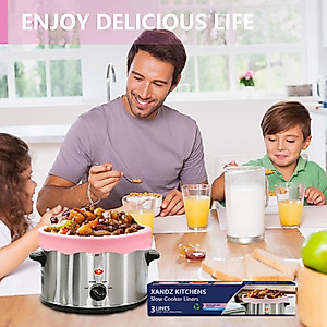 Xandz 3 Pack Silicone Slow Cooker Liners for Crockpot 6 Quart, Reusable Crock Pot Liners Dishwasher Safe Bags Liners Fit Oval Pot