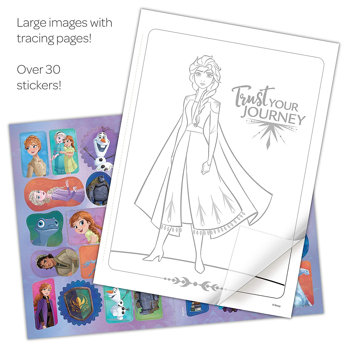 Disney Frozen 2 Elsa and Olaf 48-Page Color and Trace Activity Book, Bendon 46038