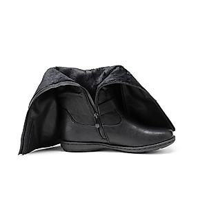 DREAM PAIRS Women's Wide Calf Knee High Boots, Fashion Faux Fur-Lined Winter Boots,Size 10,Wide/Calf/Black,TRACE-W