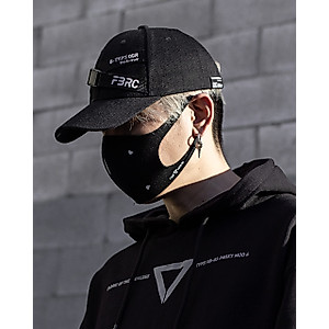 Fabric of the Universe Triangle Logo Techwear Japanese Streetwear Baseball Cap (Black B-Type 05R)
