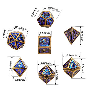 Dungeons and Dragons dice Set DND, 7-Piece polyhedral D&D Resin dice Set, Suitable for Role-Playing dice Game Dungeons and Dragons RPG Pathfinder DND dice Set