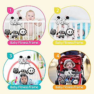 Stroller Toys,Cute Baby Spiral Plush Toys,Black White Stretch & Spiral Activity Toy,Baby Car Seat Toys,Hangings Rattle Toy for Infant,Newborn Sensory Toy for Boy Or Girl, for Strollers（Bee）