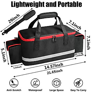 Tesuko Air Compressor Bag Compatible with Milwaukee M18 Inflator 2848-20/2771-20, Air Pump Organizer Case for Milwaukee Inflator, Storage Holder Pouch for 18V 3.0 to 9.0 Ah Battery Black (Only Case)
