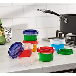 Elegant Disposables Baby Food Storage Containers 4 oz Food Storage Jars with Color Twist Lids Plastic Freezer Storage Pack of 24