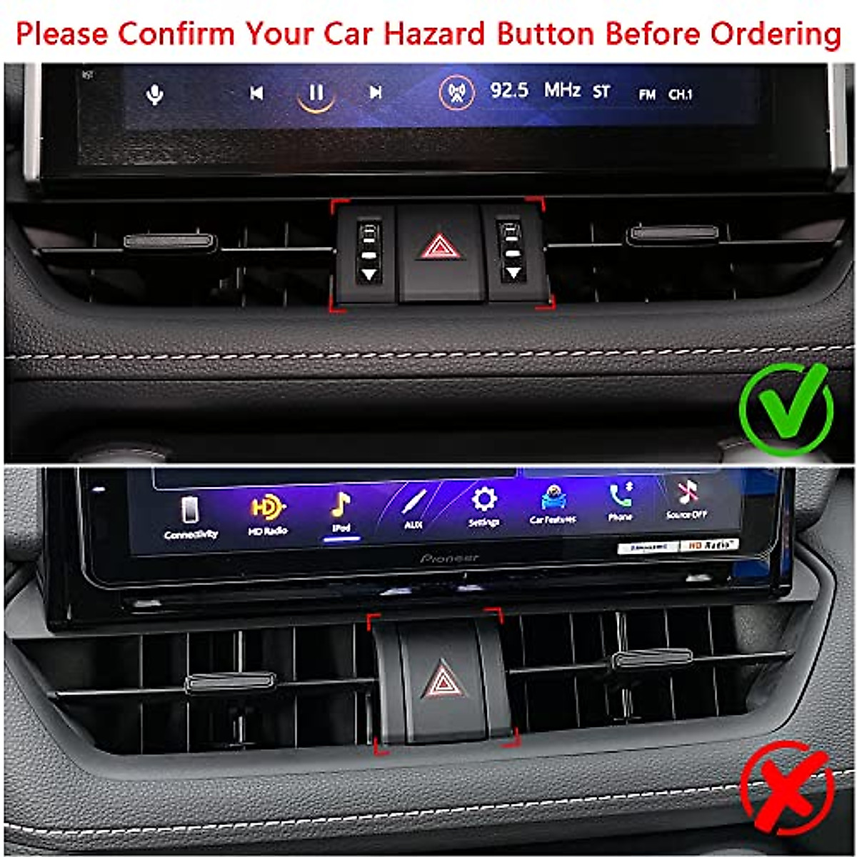 1797 Phone Mount Holder for Toyota RAV4 2019 - 2022 Accessories Magnetic Car Cellphone Cradle for All Smartphone Navigation Black