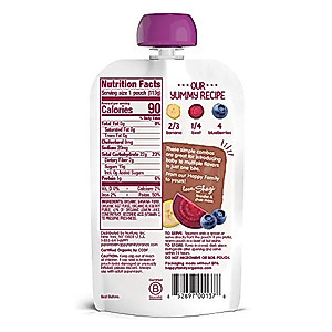 Happy Baby Organics Simple Combos Stage 2 Baby Food, Bananas Beets & Blueberries, 4 Ounce (Pack of 16)