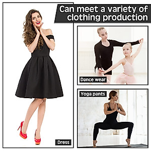 2 Rolls 1 Yard Matte Nylon Spandex Fabric Polyester 4 Way Stretch Fabric 60" Wide by The Yard 80% Nylon 20% Spandex Black Stretchy Fabric for Swimwear Sportswear Swimsuit Yoga Dancewear Activewear