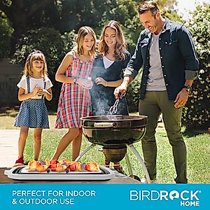 BIRDROCK HOME Collapsible Large BBQ Prep Tub w/Cutting Board, Multi-Function Grill Caddy w/Colander & Lid, Portable Silicone Dish Bowl for Picnic, Tailgate, Camping - Black