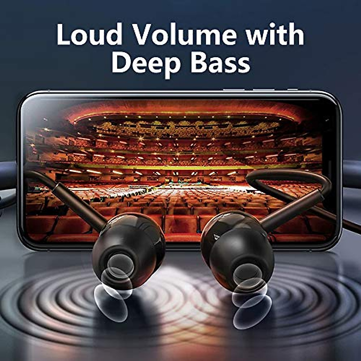 BACKWIN Wired in-Ear Headphones with Mic Volume Control Noise Cancelling Earbuds with Microphone Powerful Bass Earphones 3.5mm Jack for iOS Android Smartphones (Black)