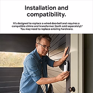 Google Nest Doorbell 720p- (Wired, 2nd Gen) - Video Security Camera - Ash