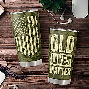 Macorner Gifts for Men - Stainless Steel Camo Tumbler 20oz Retirement Military Gift - Christmas Gift for Men Dad Grandpa Uncle From Daughter Son Wife - 40th 50th 60th 70th Birthday Gifts for Old Men