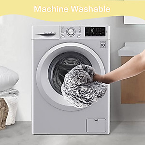 Bedfolks Calming Donut Dog Bed, 45 Inches Round Fluffy Dog Beds for Extra Large Dogs, Anti-Anxiety Plush Dog Bed, Washable Pet Bed with Non-Slip Bottom (Dark Grey, Extra Large)