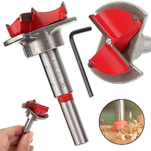 HJ Garden 35mm Forstner Bit Hinge Boring Hole Saw Drill Bit Tungsten Carbide Woodworking Hole Opener Tools