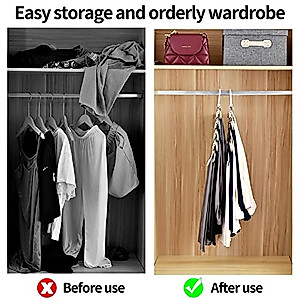 Pants Hangers Space Saving-2 Pack Stainless Steel Multifunctional Uses Rack Organizer-5 Tier No Slip Collapsible Pant Rack for Pants,Jeans,Scarf,Trouser,Towel,Clothes