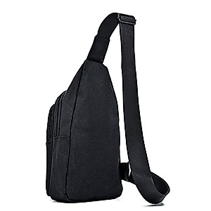 Aisijimo Small Sling Bag For Women Men Casual Crossbody Sling Backpack (Black-B)
