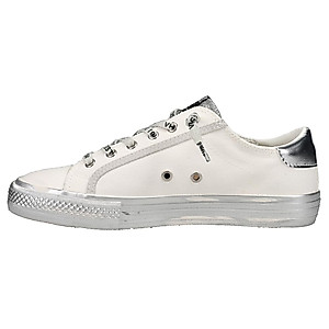VINTAGE HAVANA Womens Alive 7 Metallic Glitter Lace Up Sneakers Shoes Casual - White - Size 8.5 B