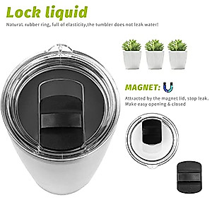 2 Pack 20oz Magnetic Tumbler Lid, Fits Yeti Rambler or Old Style RTIC Coffee Tumbler - Replacement for Spillproof Ozark Trail Lids, Slider Switch Tumbler Cover, BPA Free
