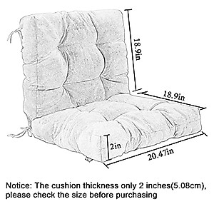 Big Hippo Outdoor Seat/Back Chair Cushion - Tufted High Back Patio Chair Cushions Soft Thicken Patio Chair Cushion for Indoor, Outdoor, Home Use (Beige)