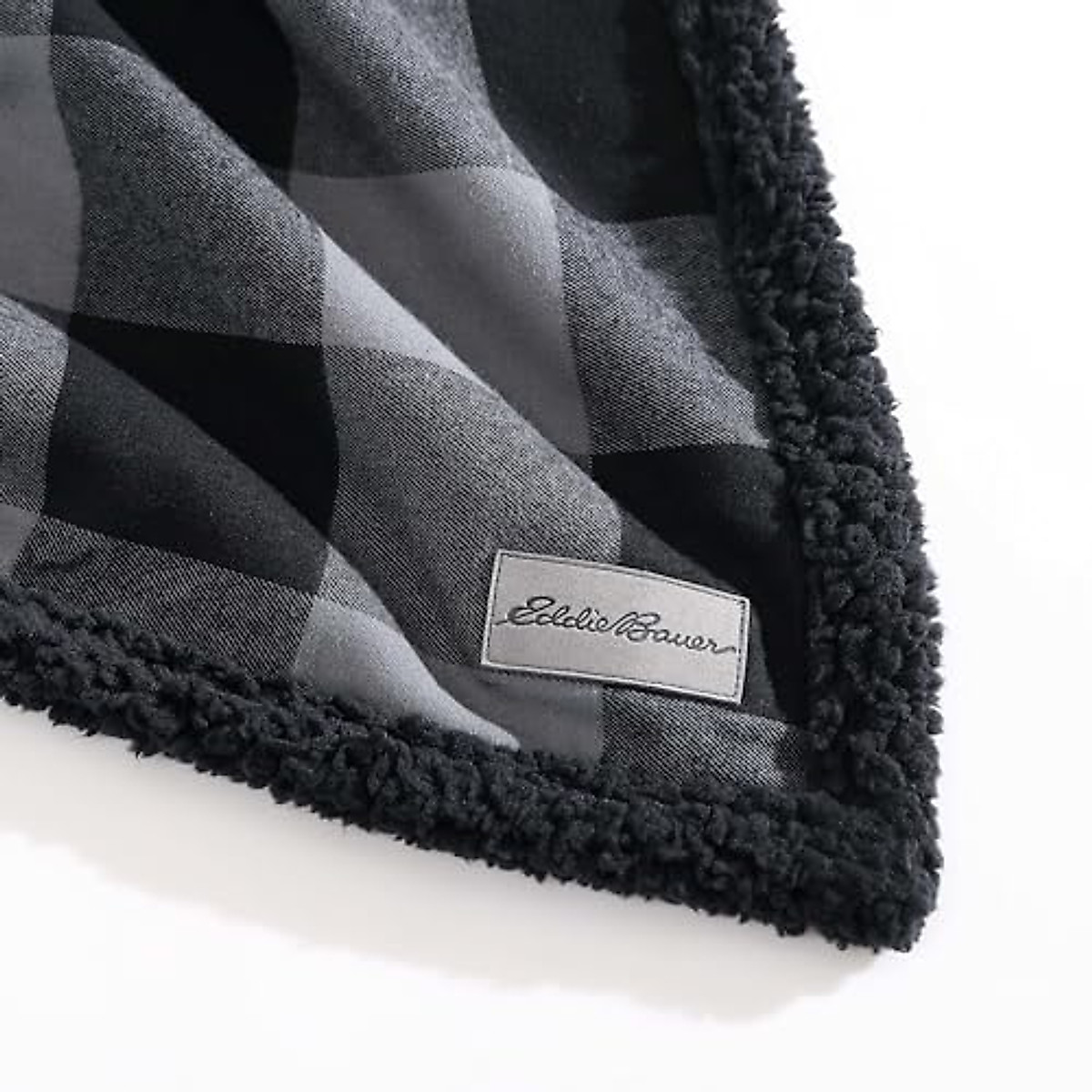 Eddie Bauer - Blanket, Super Soft Reversible Sherpa & Brushed Fleece Bedding, Throw Blankets for Couch, Ideal for Lounging (Cabin Plaid Grey)