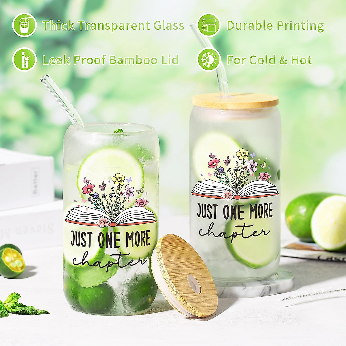 Book Lovers Gifts-Birthday Gifts for Book Lovers Women-Bookish Gifts Librarian Appreciation Gifts Book Club Gifts for Readers Bookworms Teacher Student Her Best Friends 16oz Glass Cup Graduation