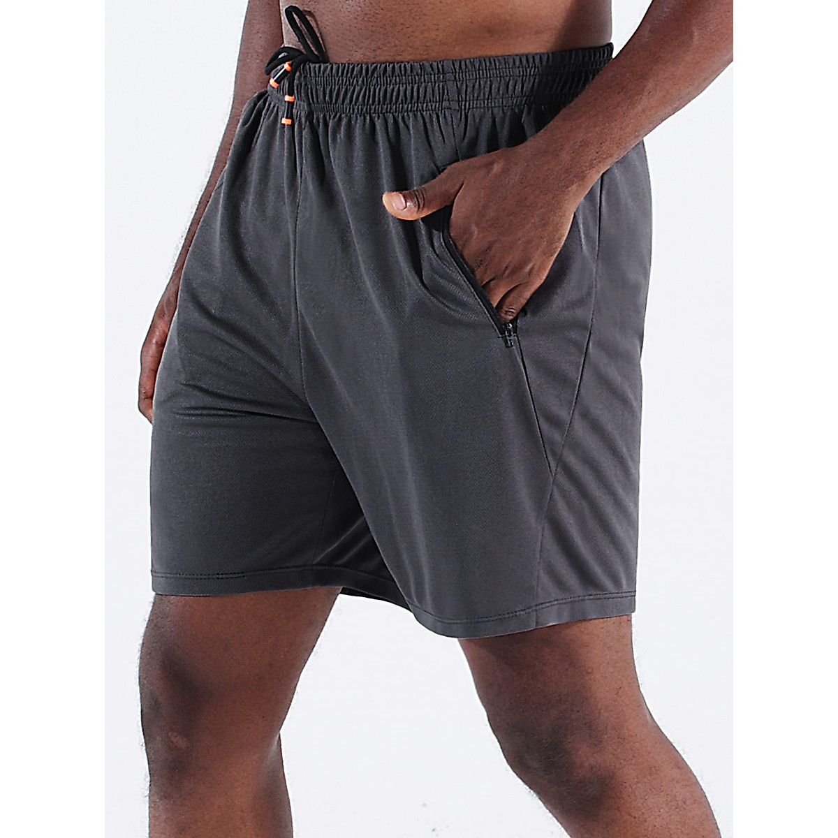NELEUS Men's Basketball Shorts 7" Workout Running Shorts,6083,3 Pack,Black/Grey/Navy Blue,L