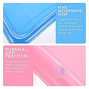 Food Tray 2pcs Luau Inflatable Serving Bars Ice Buffet Salad Serving Trays for Indoor Outdoor Beach Luau Party, Picnic, and Pool Party Party Cooler