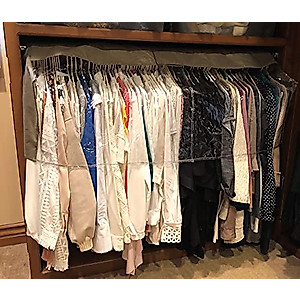 Garment Cover for Closet Rod and Portable Clothing Rack Shoulder Dust Cover - Protect Your Wardrobe in Style - Adjustable to fit 20" to 36" long - 1 Pack