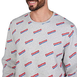 Kirkland Signature Costco Wholesale Unisex Logo Fleece Crewneck Sweatshirt, Gray, Men's Large/Women's Extra Large