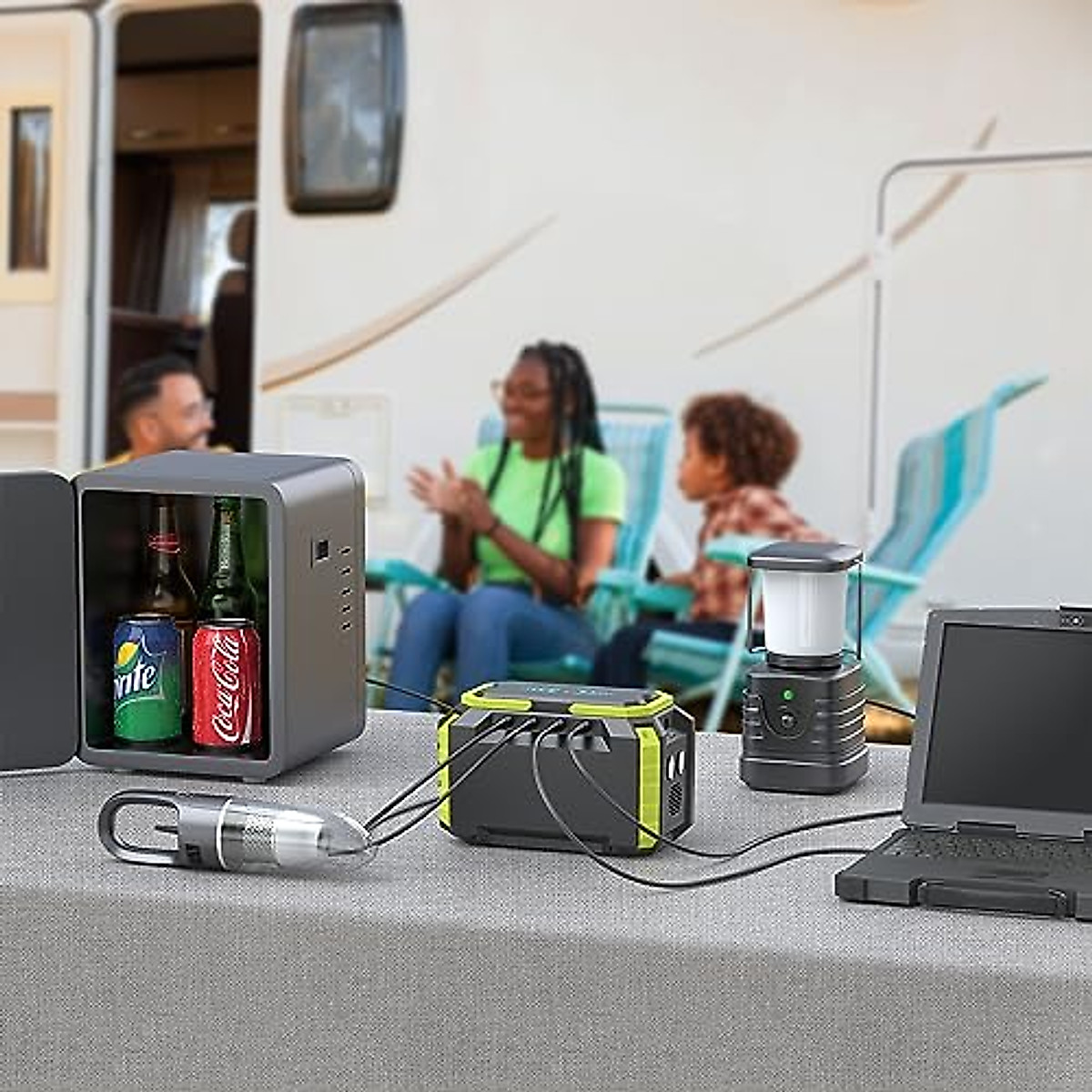 MARBERO Portable Power Station 150Wh Camping Solar Generator Laptop Charger with 110V 150W Peak AC Outlet, DC Ports, USB Ports LED Flashlights for CPAP Home Camping Emergency