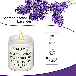 Gifts for Mom from Daughter or Son - Funny Mom Gifts for Birthday, Mother’s Day, or Christmas - Lavender Scented Candle for Relaxation - Eco-Friendly Soy Wax Candle with Humorous Quote