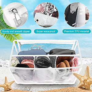 Yesongreat Waterproof Clear Bag Insert for Bogg Bag X Large, Beach Storage Bag Organizer Accessories Suitable for Bogg Bag, Organizing Your Bog Tote Bag and Divide Space (White)