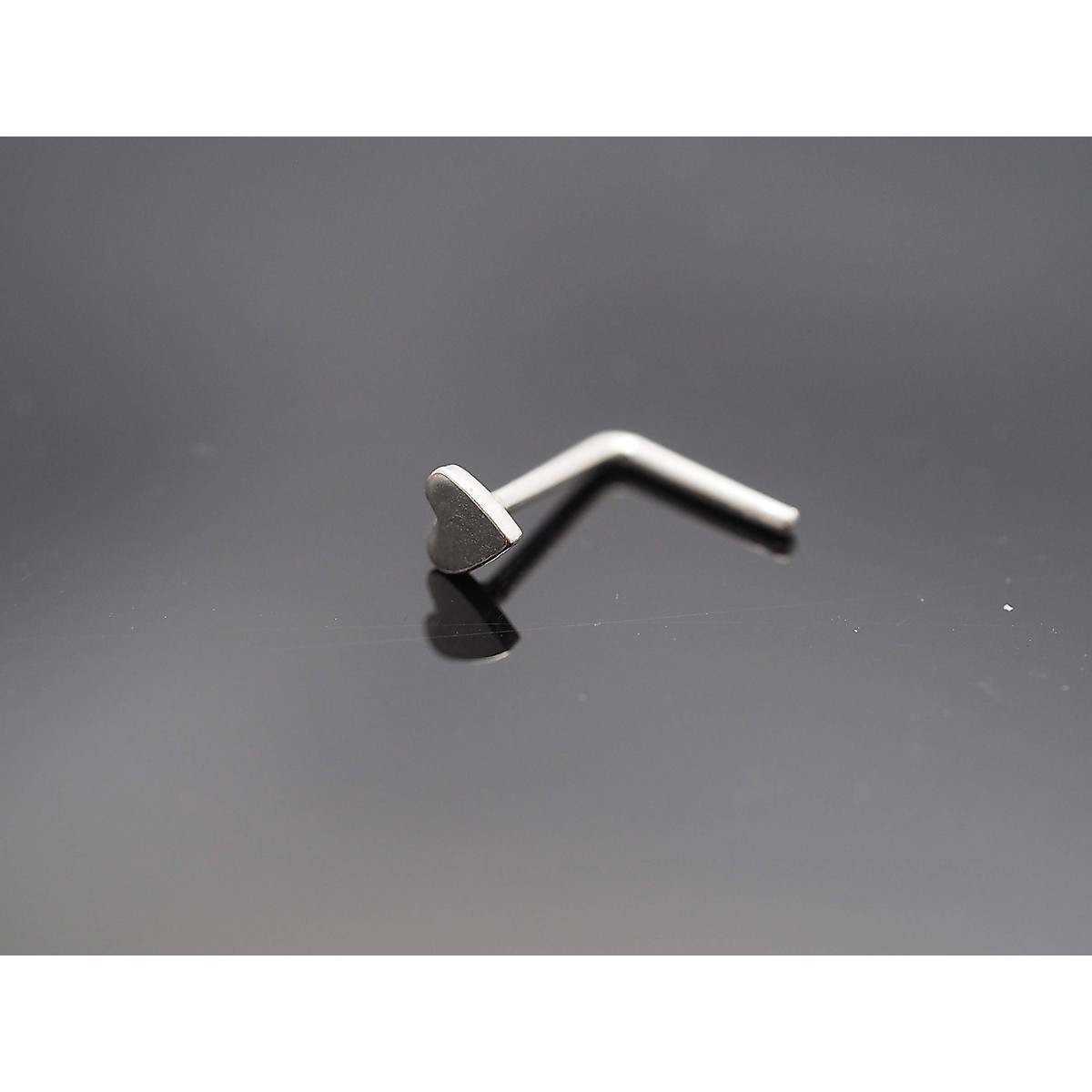 18,20 gauge Mini heart Nose Stud ,925 Sterling Silver,Tiny Heart Nose Stud / nose screw, Body Piercing Jewelry, Silver Nose ring (18g Left Screw)