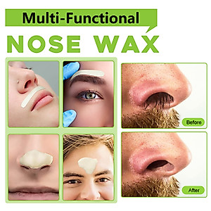 Auperwel Nose Wax Kit, 100g, for Painless Hair Removal, Includes 20 Applicators, 15 Mustache Guards, and 10 Paper Cups, Long-Lasting Results, Dermatologist Tested, Hypoallergenic, Sensitive Skin