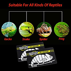 4 Pcs Quick Test UVB Sensor, Reptile UV Tester Heating Lamp Photochromic UVB Card Indicator, Reused 500 Times