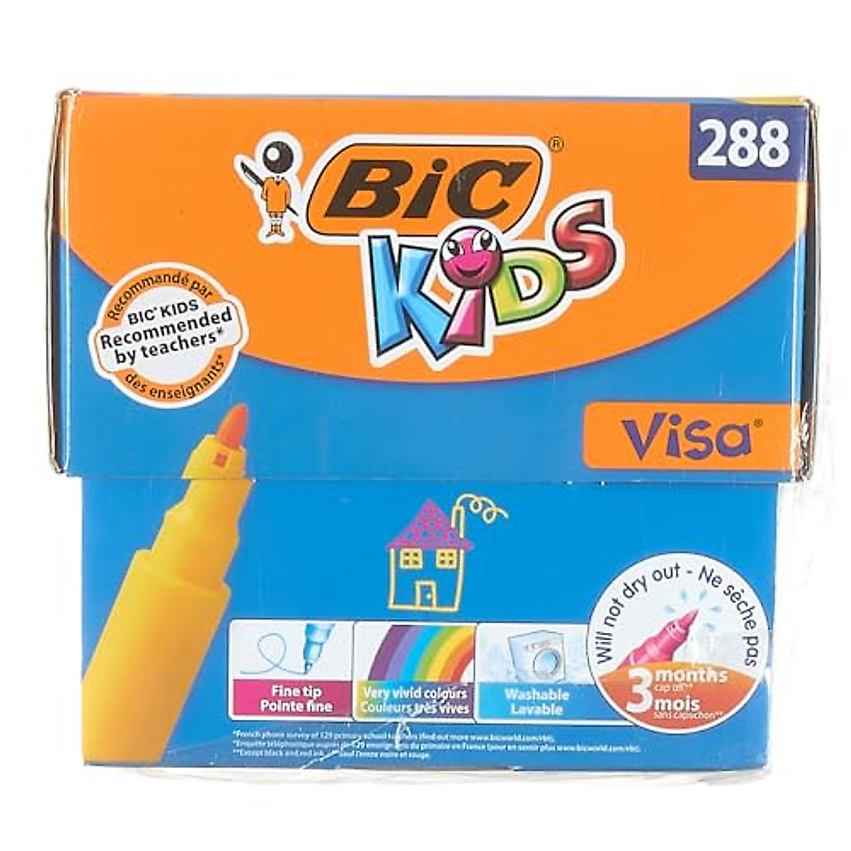 BIC Kids Visa Felt Pens - Assorted Colours, Classpack of 288
