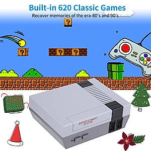 Plug & Play Classic Handheld Game Console, Upgrade Packaging Classic Game Console Built-in 620 Game, Video Game Player Console for Family TV Wired-Red