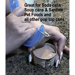 1 Easy Safe Ring Pull J Pop CAN OPENER Ring-Pull and Pull Tab Can Opener Protects Nails Arthritis Hands Helper By ALAZCO Easy Safe (1 Random Color)
